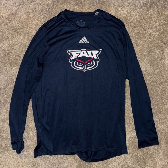 adidas | Shirts | Adidas Florida Atlantic Fau Fau Owl Logo Navy Long ...